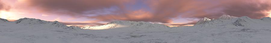 Snowy Mountains Panorama Digital Art by Mark Bowden - Fine Art America