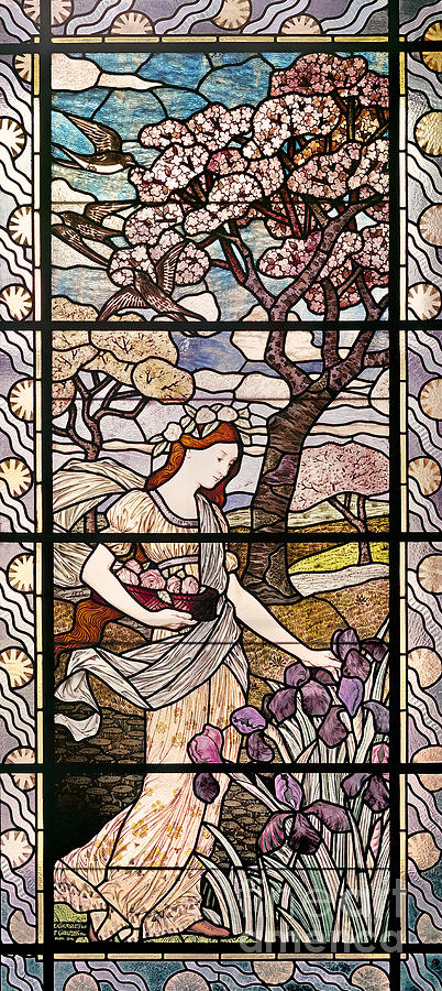 Spring, 1894 by Eugene Grasset Glass Art by Eugene Grasset - Fine Art ...