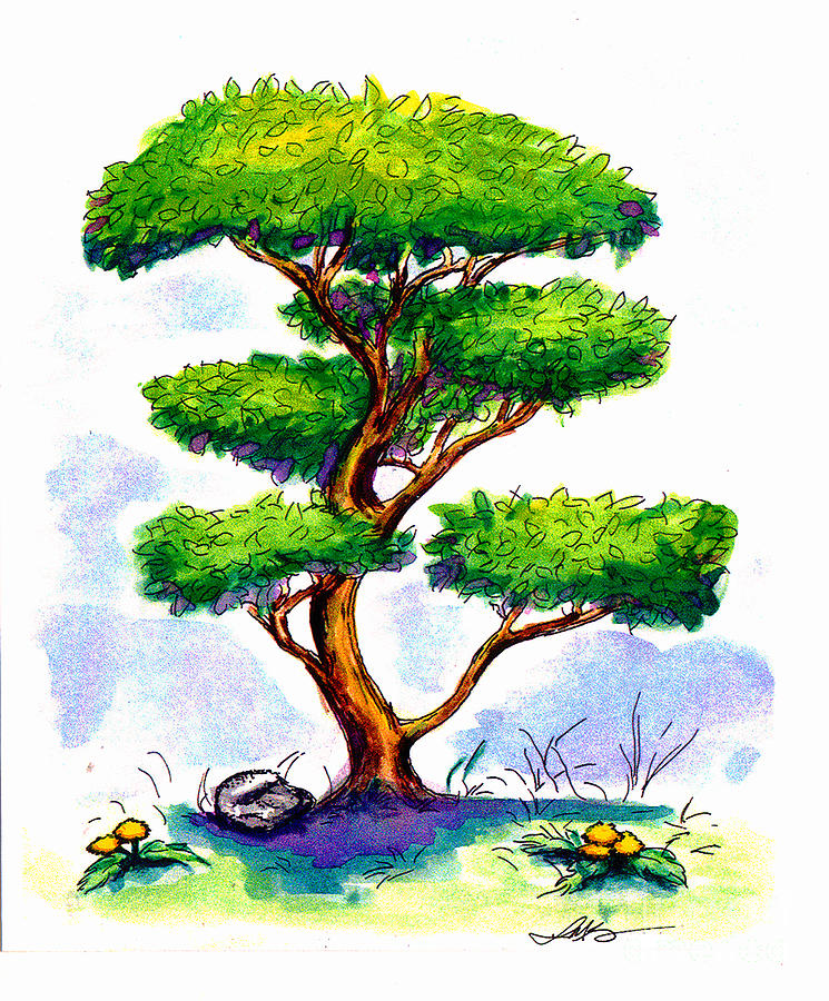 Springtime Tree Painting by Lisa Mahoney - Fine Art America