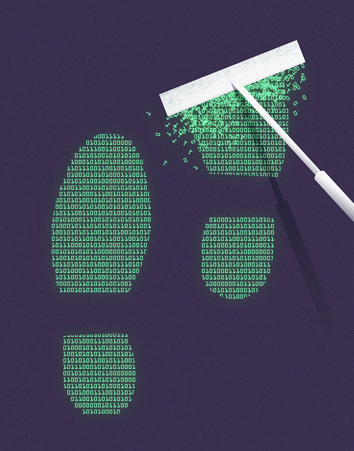 Squeegee Erasing Binary Code Data Photograph by Ikon Ikon Images - Pixels