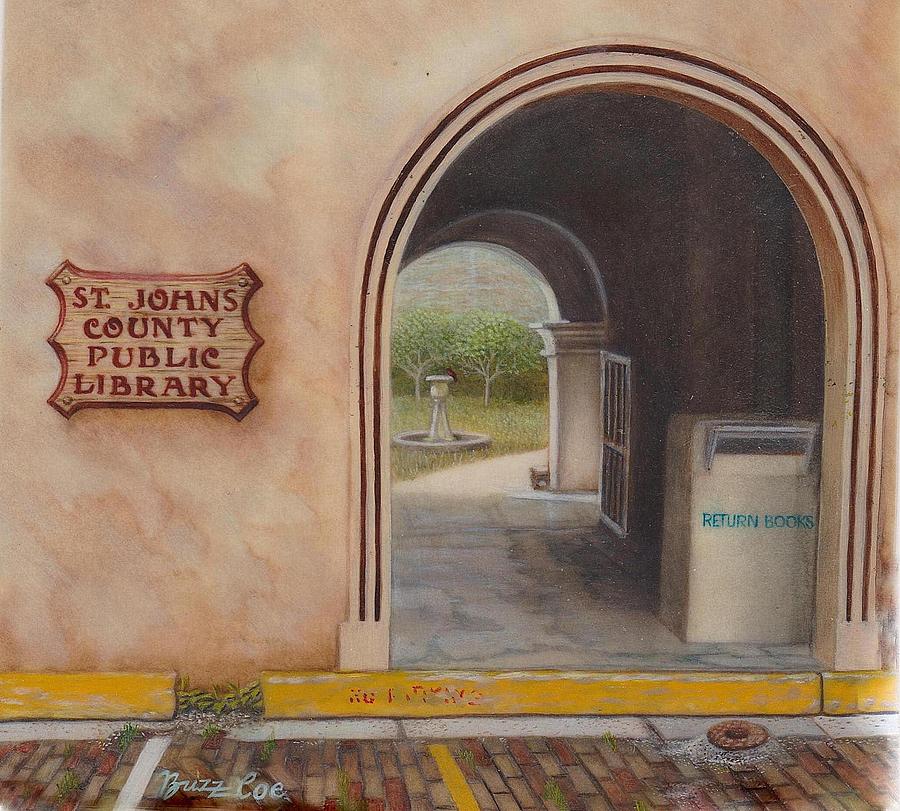 St Augustine Library four inches square Painting by Buzz Coe | Fine Art ...