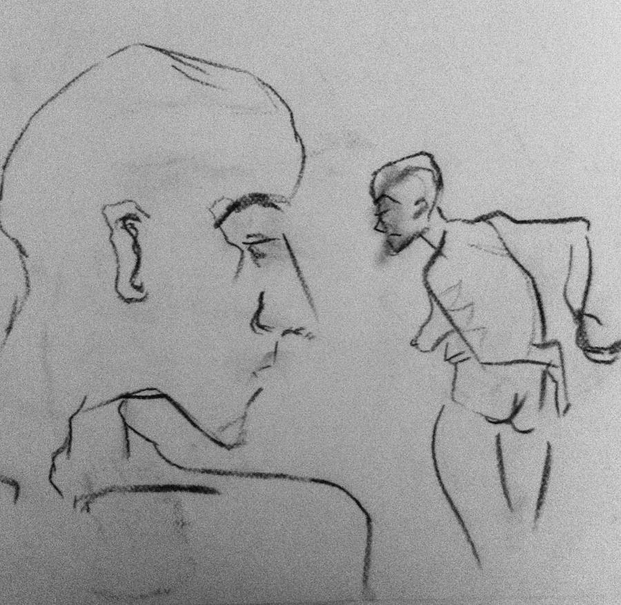 Stare Off Drawing by AnnCharlotte Tavolacci - Fine Art America