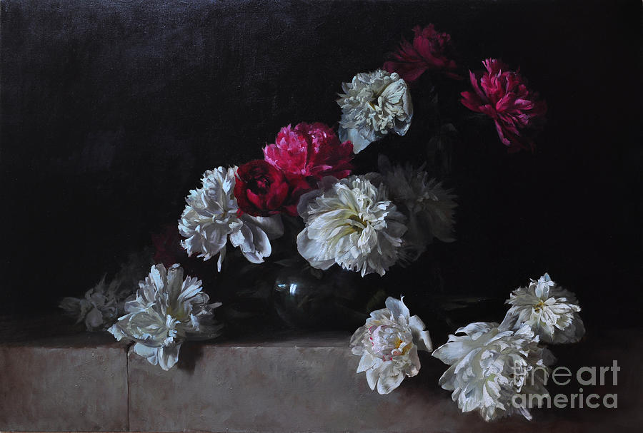 Still Life with Peonies Painting by Dmitriy Kalujni - Pixels Still Life with Peonies Painting by Dmitriy Kalujni - Pixels