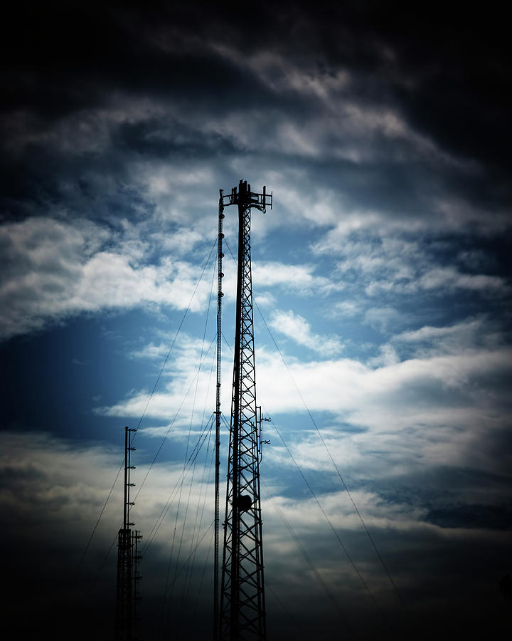Storm Clouds And Mircowave Tower Photograph by Ron Koeberer - Pixels