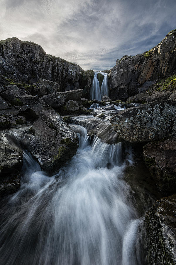Stream Flows Over A Waterfall Photograph by Robert Postma - Fine Art ...