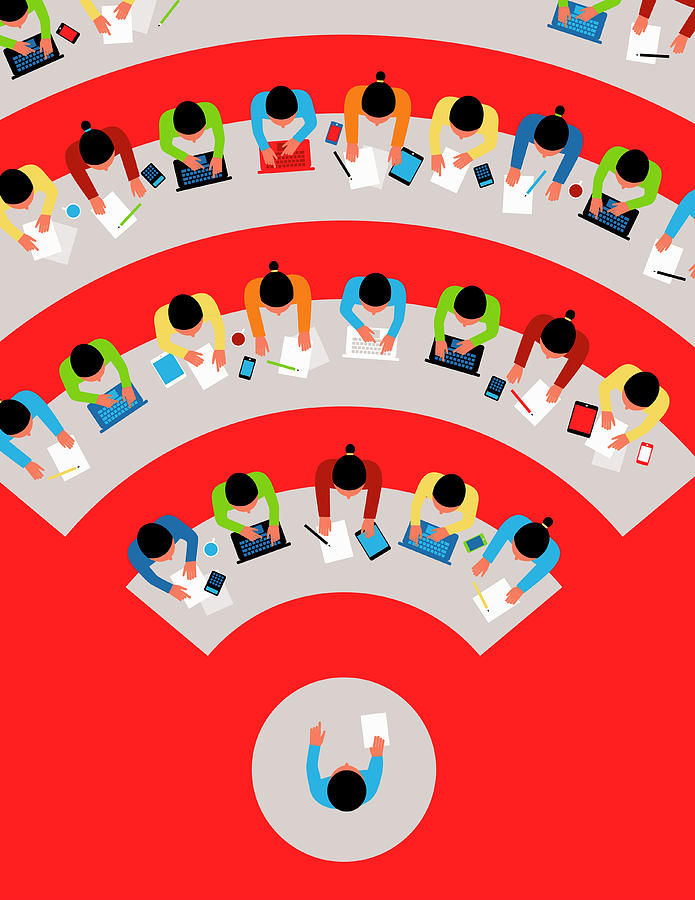 Students Distance Learning Using Wi-fi Photograph by Ikon Images - Fine ...