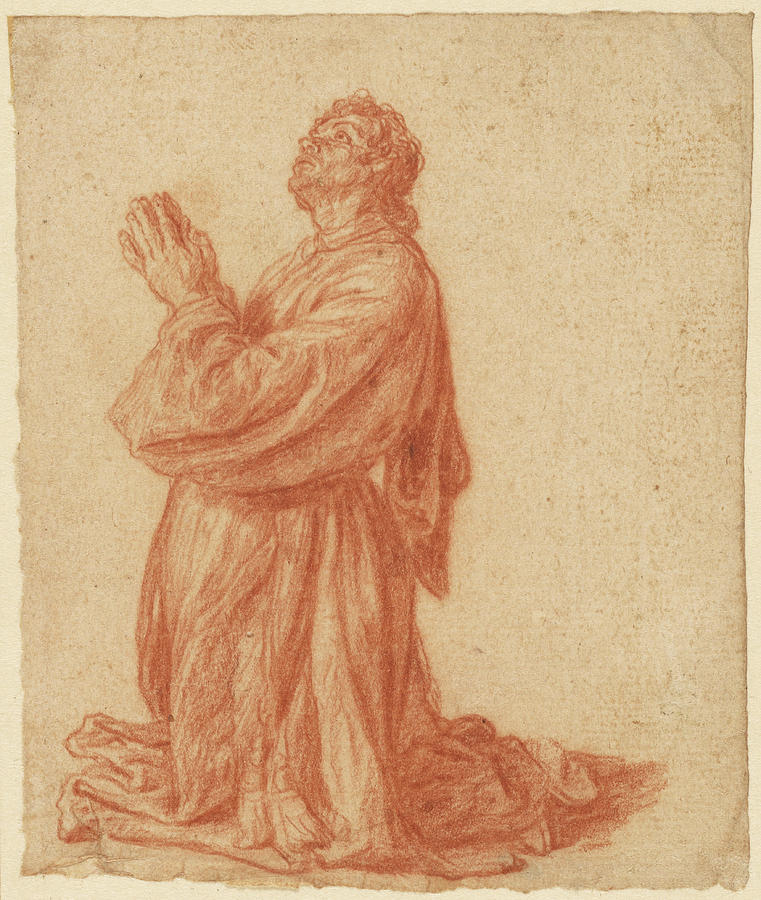 Study Of A Kneeling Man Pieter Lastman, Dutch Drawing by Litz Collection - Pixels