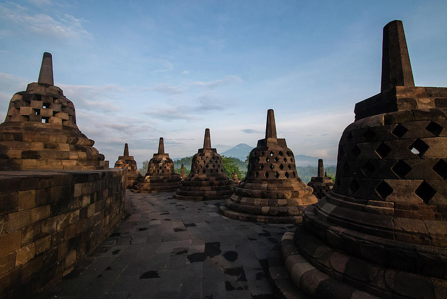 Stupas At Borobudur, Java by Alexander Newman