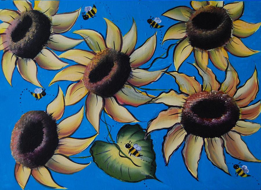 Sunflower Painting by Erica Rapp - Fine Art America