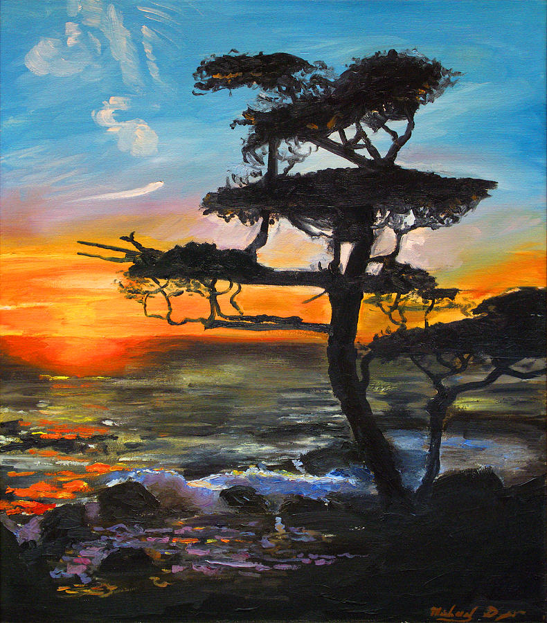 Sunset Tree Painting by Michael Dyer - Fine Art America