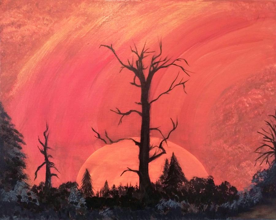 Sunset Trees Painting by Janis VanMeter - Fine Art America