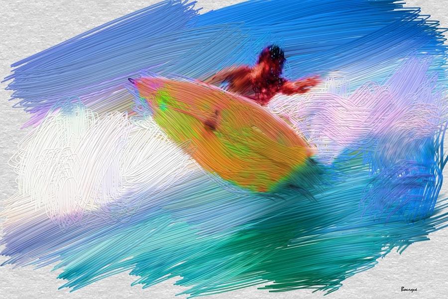 Surfing Digital Art by Pierre Bourque - Fine Art America