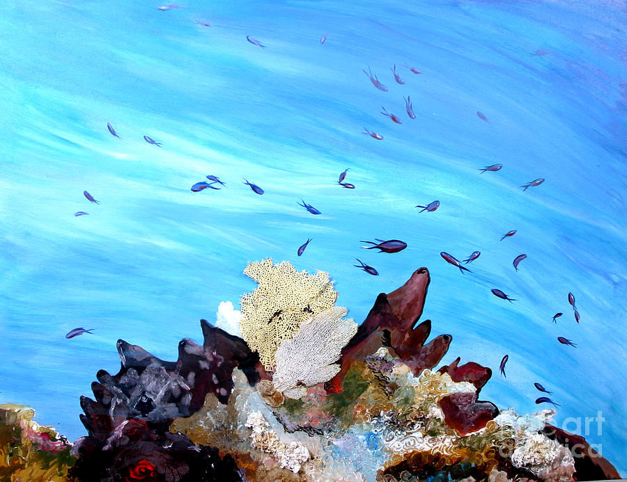 Swim Through Painting by Kizzy Garconnette - Fine Art America