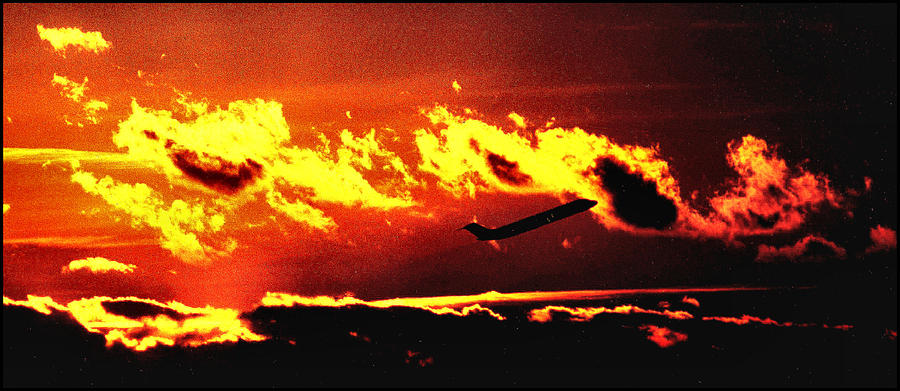 Takeoff at Sunset Photograph by Dick Swift - Fine Art America