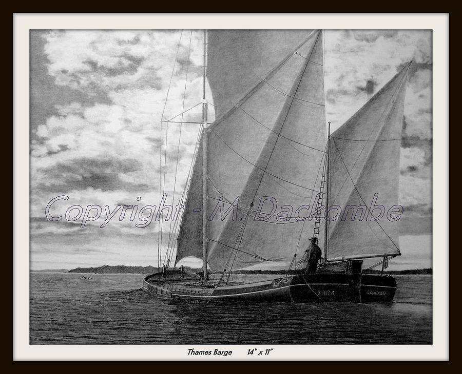 Thames Barge Drawing by Melvyn Dackombe - Pixels