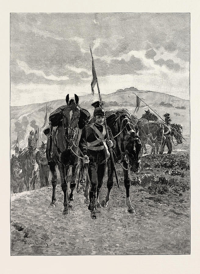 The Cavalry Manoeuvres The End Of The Day Drawing by English School ...
