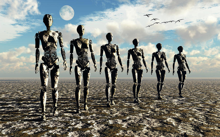 The Decaying Of Futuristic Robots Photograph by Mark Stevenson - Fine ...