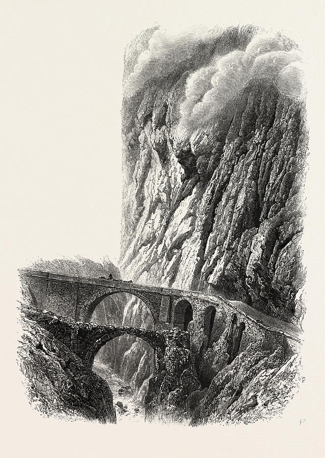 The Devils Bridge Drawing by Swiss School - Pixels