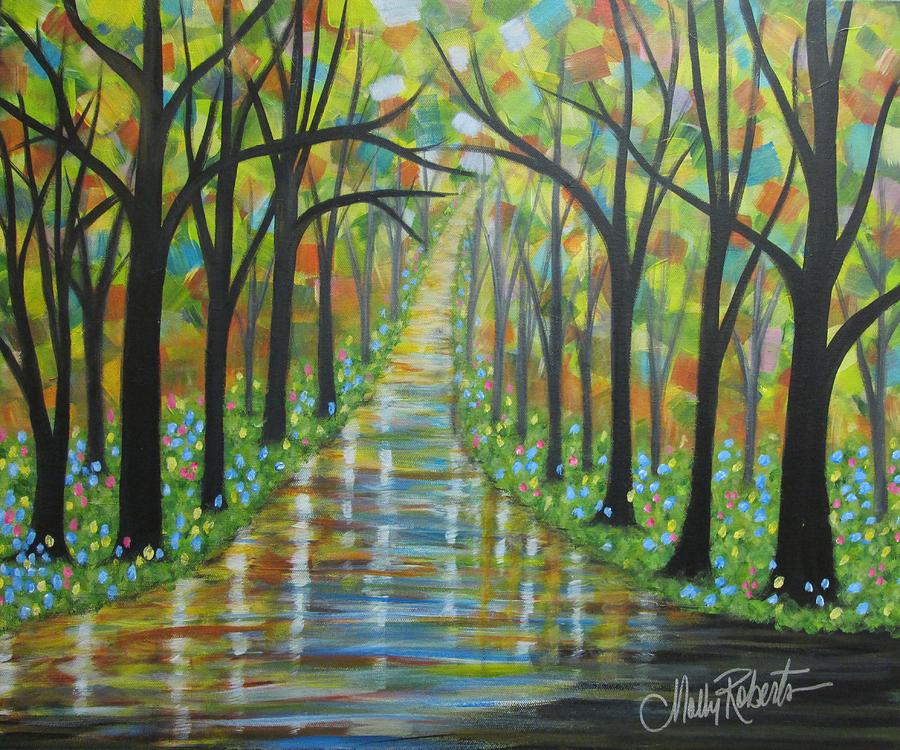The Flowered Path Painting by Molly Roberts - Fine Art America