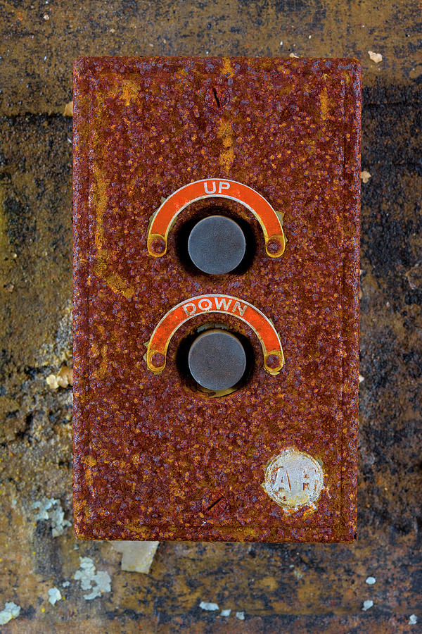The Rusted Elevator Control Photograph by Mallorie Ostrowitz | Fine Art ...