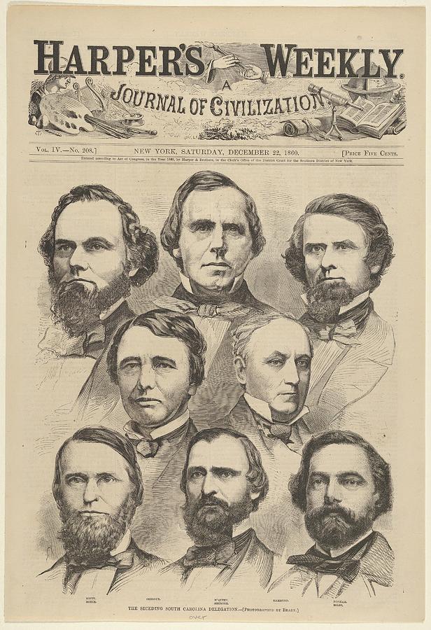 The Seceding South Carolina Delegation Drawing by After Mathew B. Brady ...