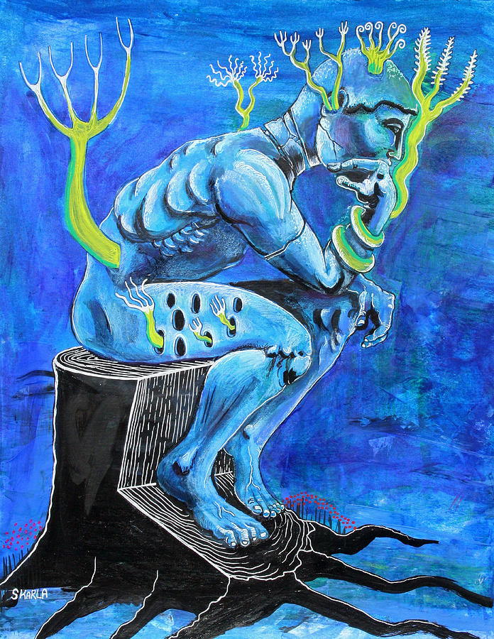 The Thinker Painting by Stephen Karla - Fine Art America