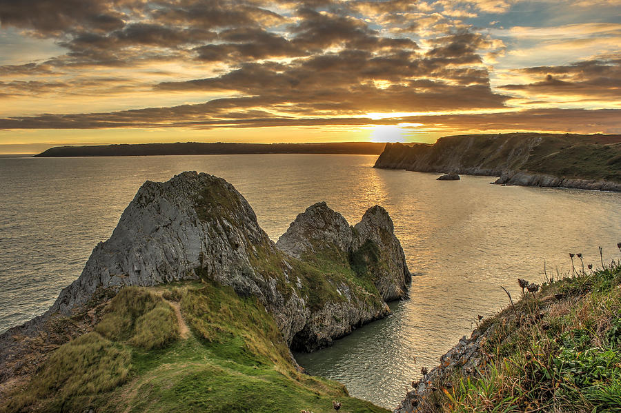 Three Cliffs High Tide Photograph by Dan Davidson - Pixels