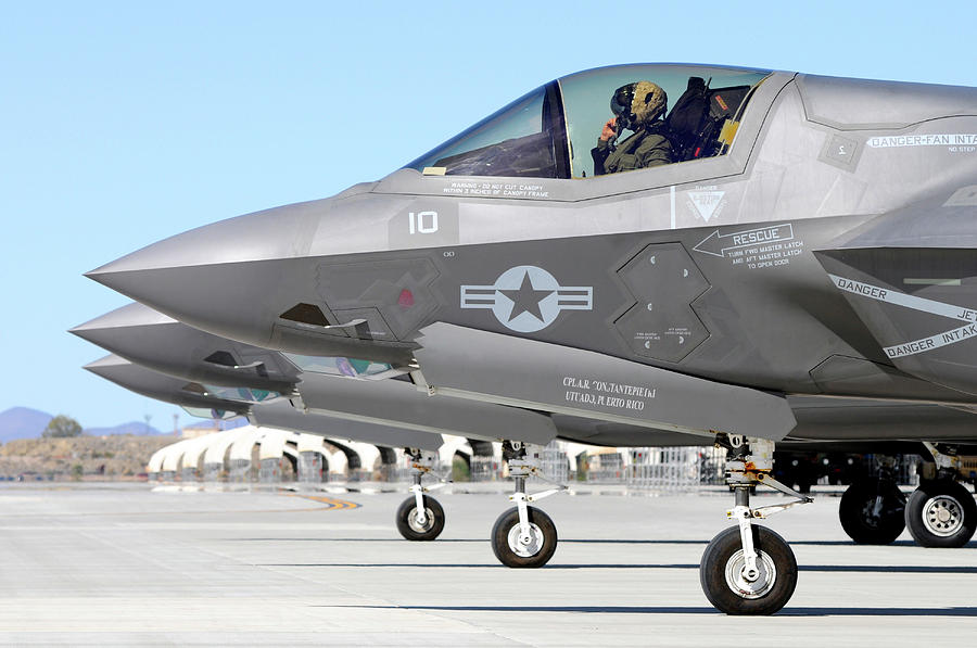 Three F-35b Lightning IIs At Marine Photograph by Riccardo Niccoli - Fine Art America