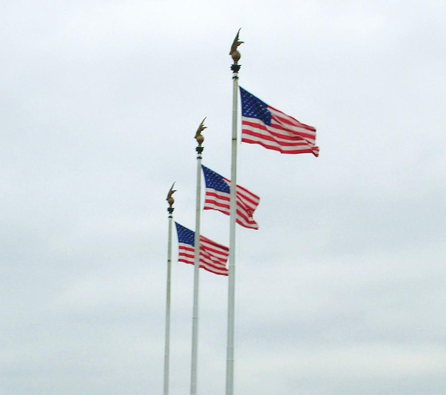 Three Flags Over DC Photograph by Rene Barger - Pixels