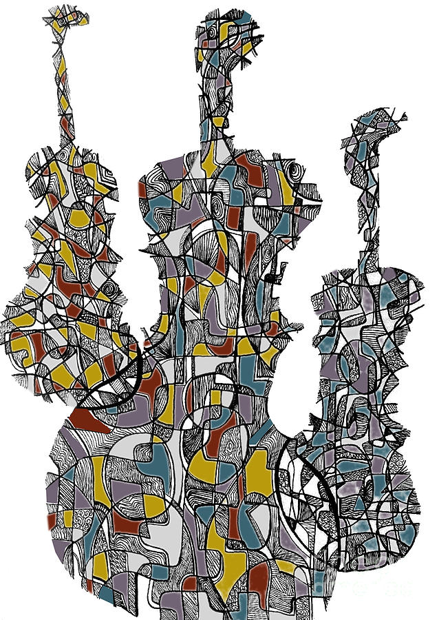 Three Geometric Fiddles Drawing by Ashley Grebe - Fine Art America
