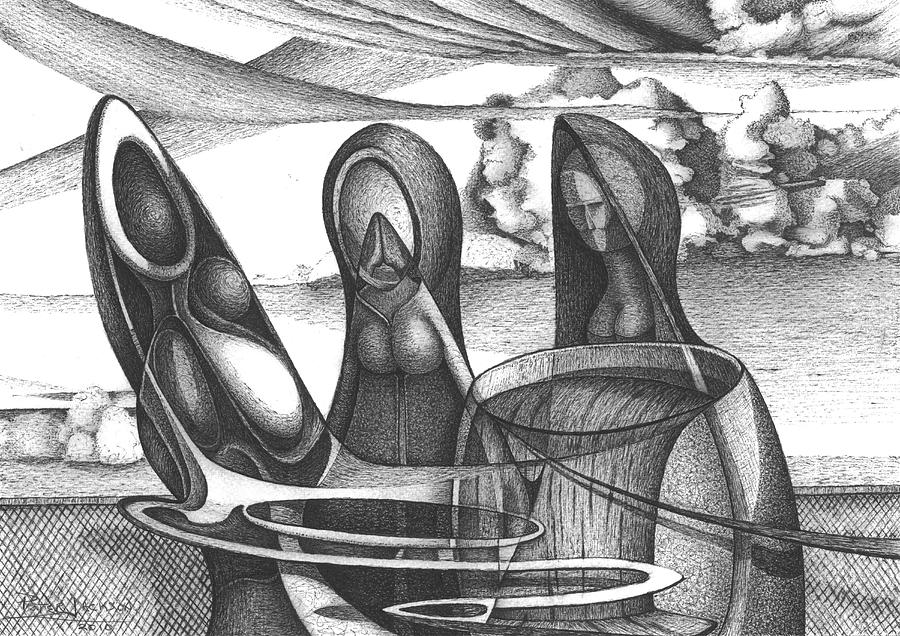Three Muses Drawing by Peter Jackson | Fine Art America
