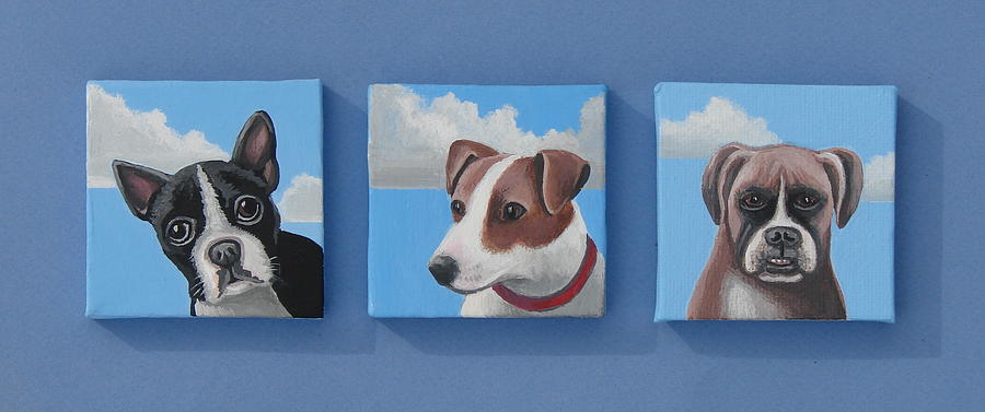 Three Pups Painting by Stuart Swartz - Fine Art America
