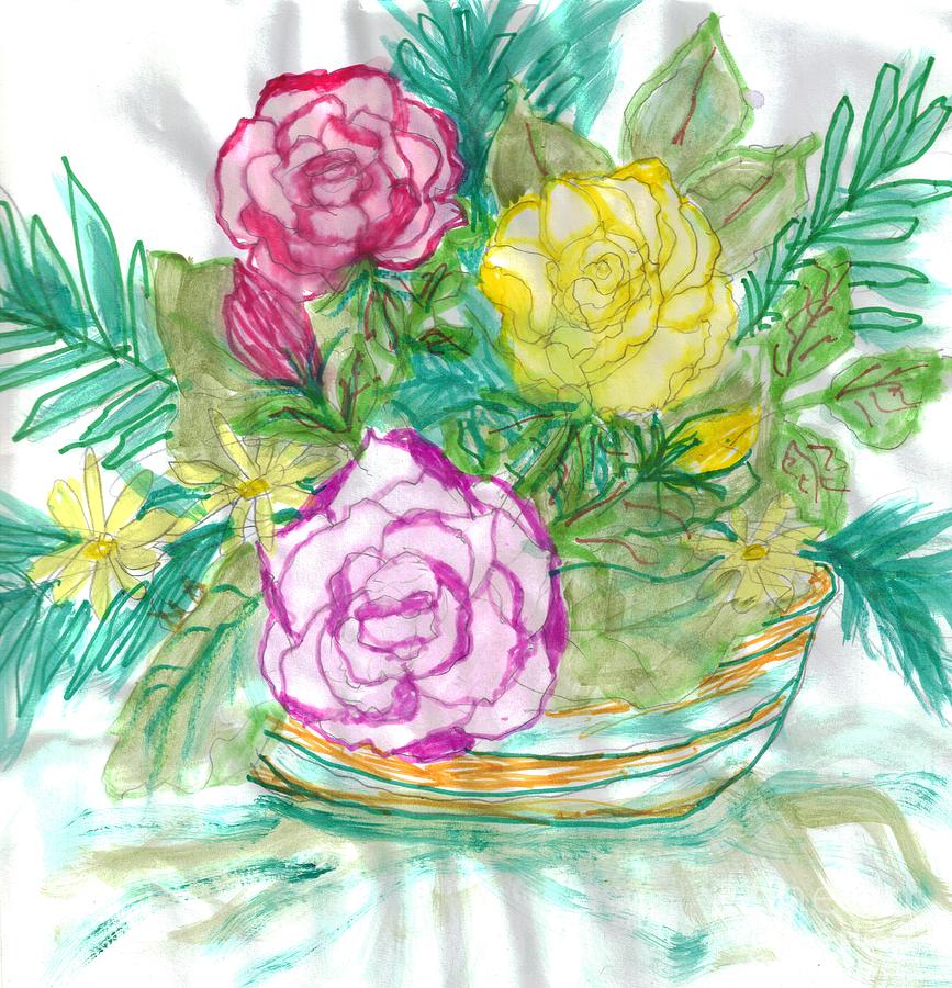 Three Roses Painting by Debbie Wassmann - Fine Art America