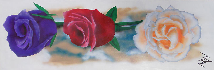 Three Roses Painting by Michael Hall - Fine Art America