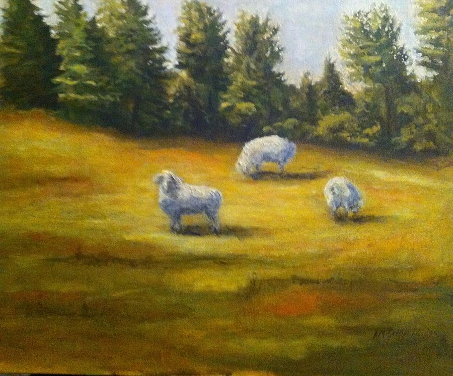 Three sheep Painting by Anna Mair - Fine Art America
