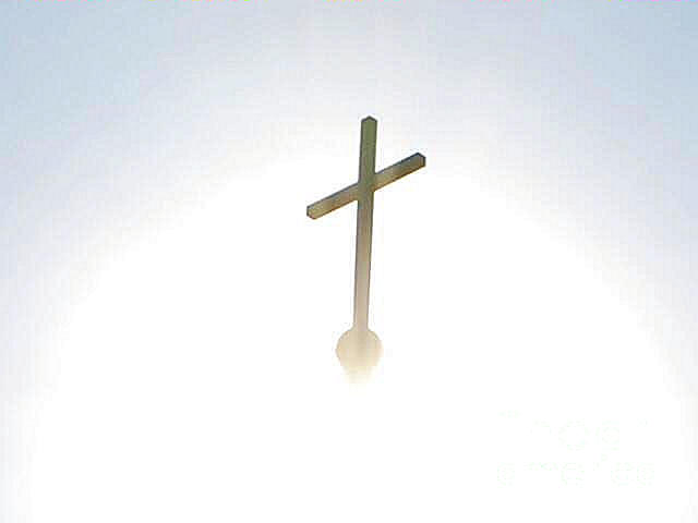 A Cross Through The Haze Photograph by Bob Sample - Pixels