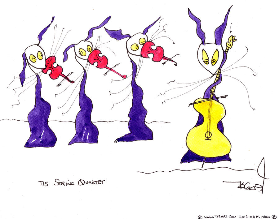 Tis String Quartet Painting by Peadar Sheerin