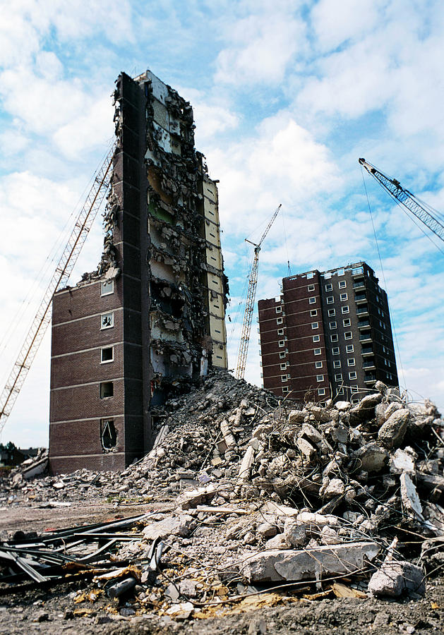 Tower Block Demolition Photograph by Robert Brook / Science Photo ...