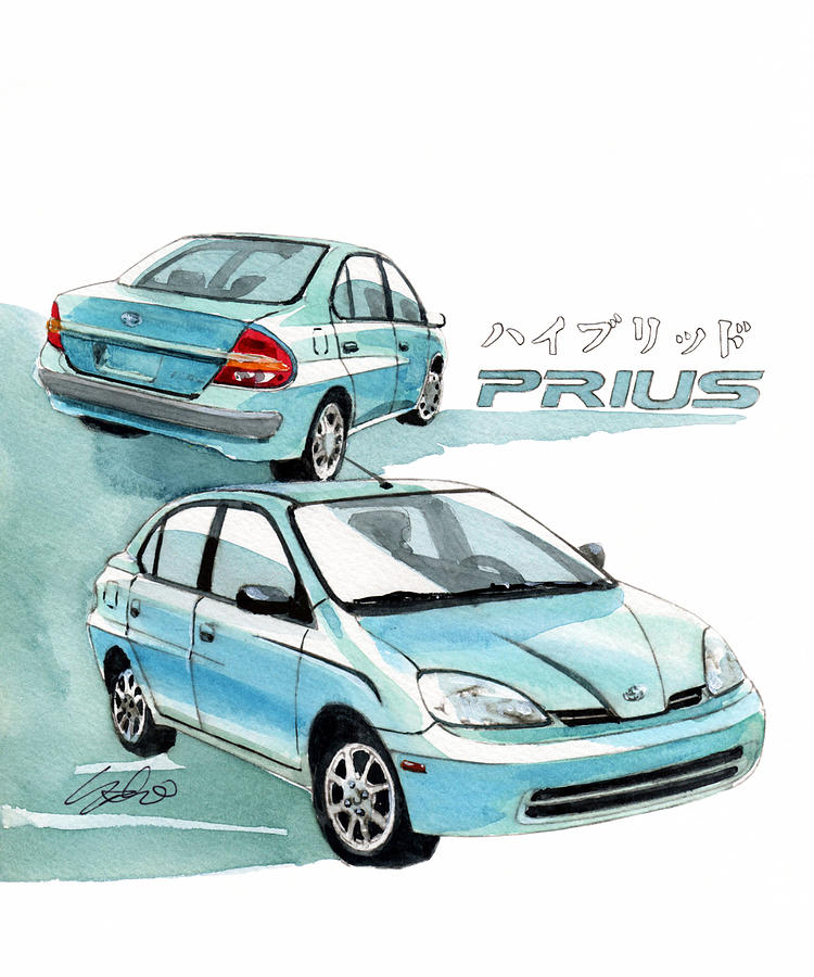Toyota Prius Painting by Yoshiharu Miyakawa