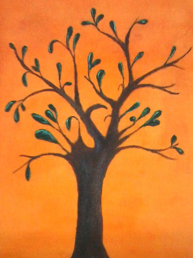 Tree with leafage Painting by Ajay Mane - Fine Art America