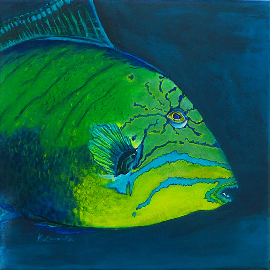 Triggerfish Painting by Kevin Lancaster - Fine Art America