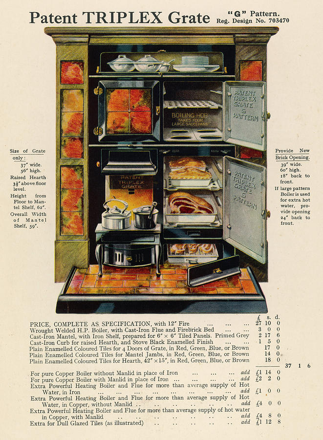 Triplex Grate [solid Fuel] Date Drawing by Mary Evans Picture Library ...
