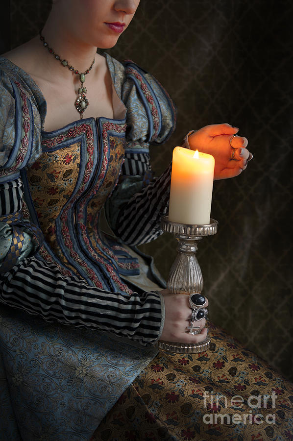 Tudor Woman Shielding A Candle Flame Photograph By Lee Avison Fine