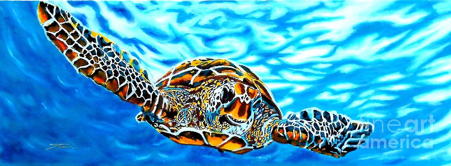 Turtle World Painting by Tysonart Gallery - Pixels