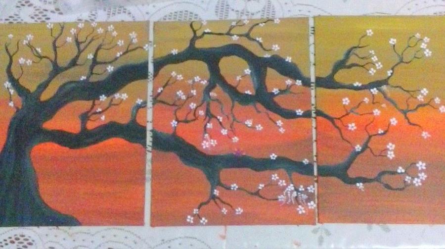 Twilight Tree Painting by Dita Lawrence - Fine Art America