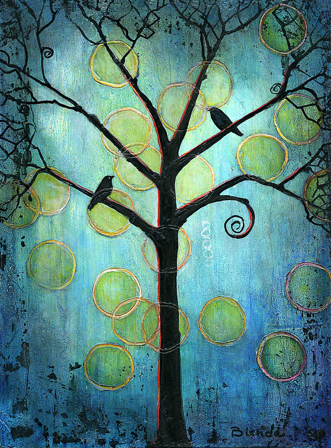 Twilight Tree Version 2 Painting by Blenda Studio - Fine Art America