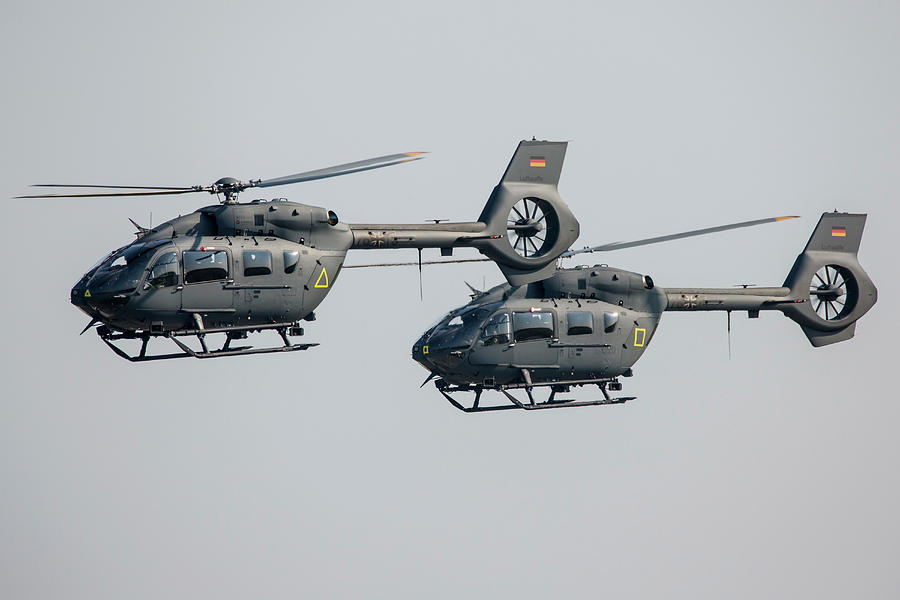 Two Airbus H145m Of The German Air Photograph by Timm Ziegenthaler - Pixels