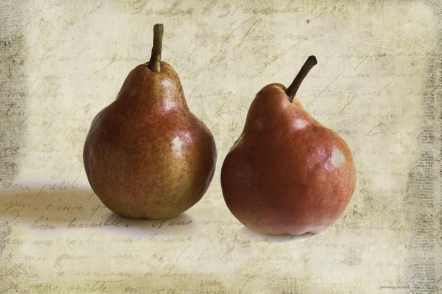 Two Pears Photograph by Penny Roberts - Pixels
