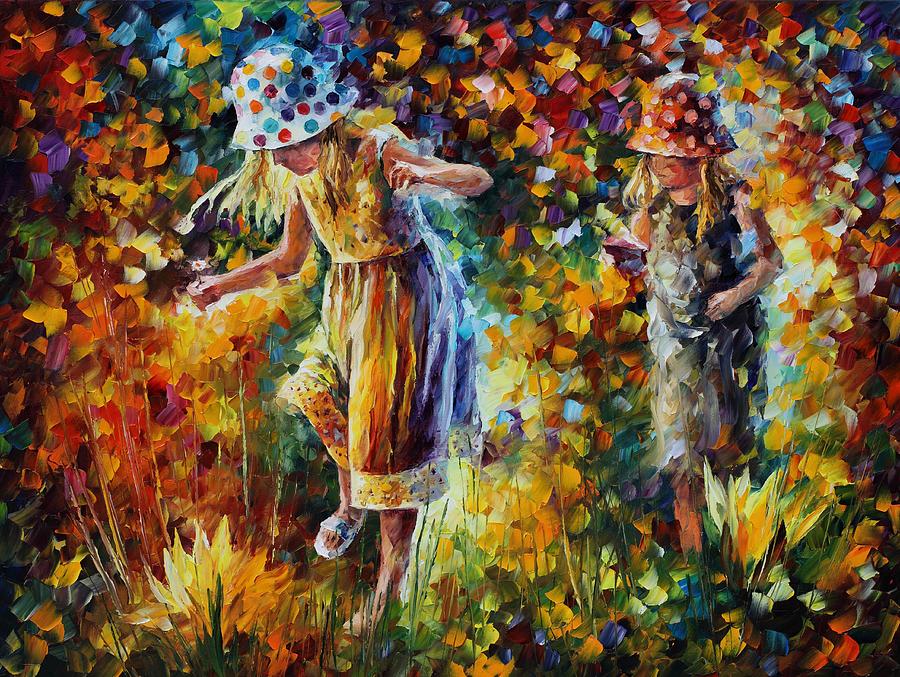 Two Sisters Painting by Leonid Afremov Two Sisters Painting by Leonid Afremov