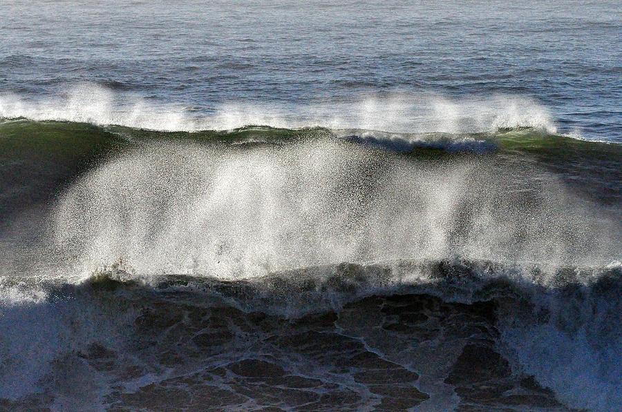 Two Waves with Spindrift Photograph by Randell DeVaney - Fine Art America